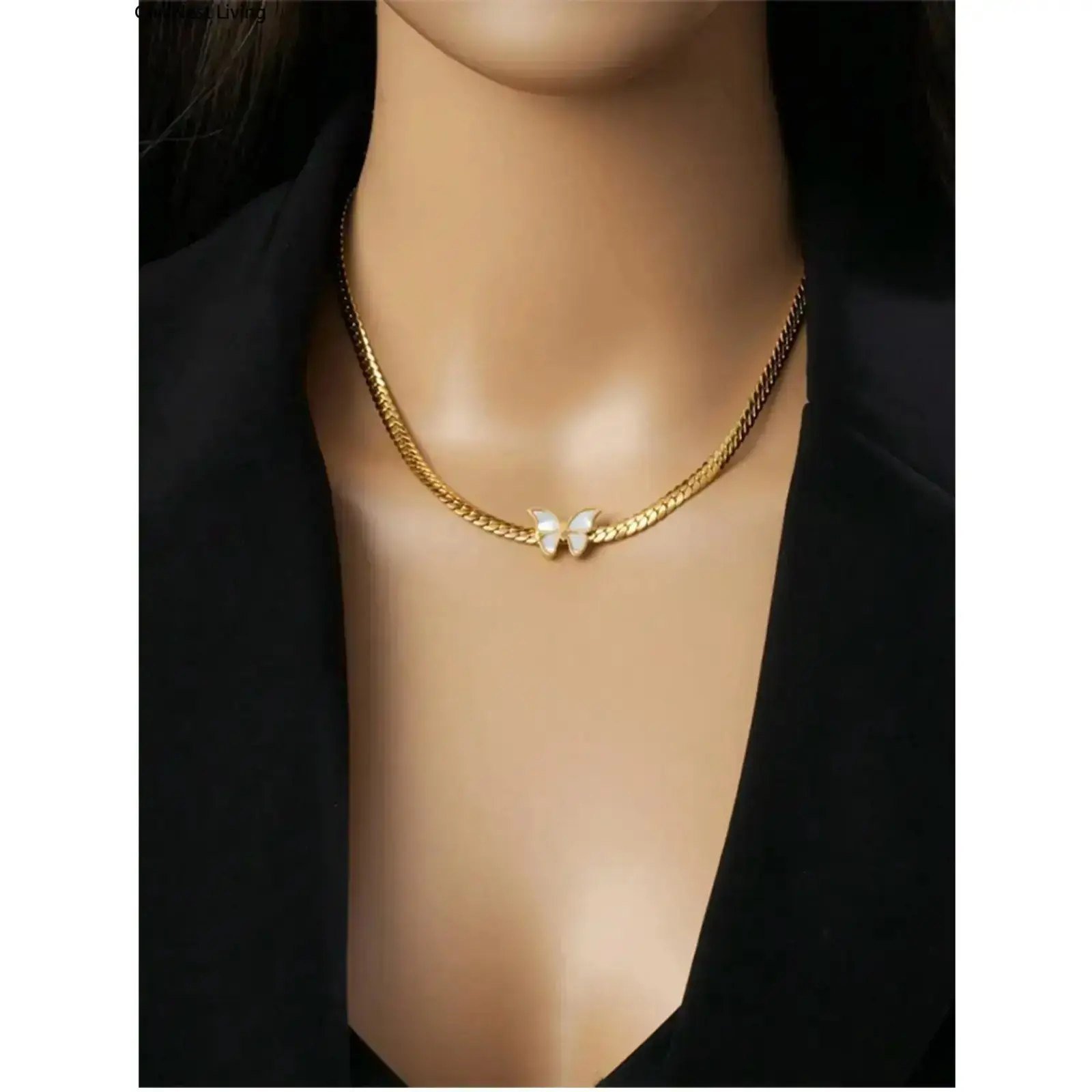 Women's 2-Piece Butterfly Stainless Steel Jewelry Set, Gold Plated ...