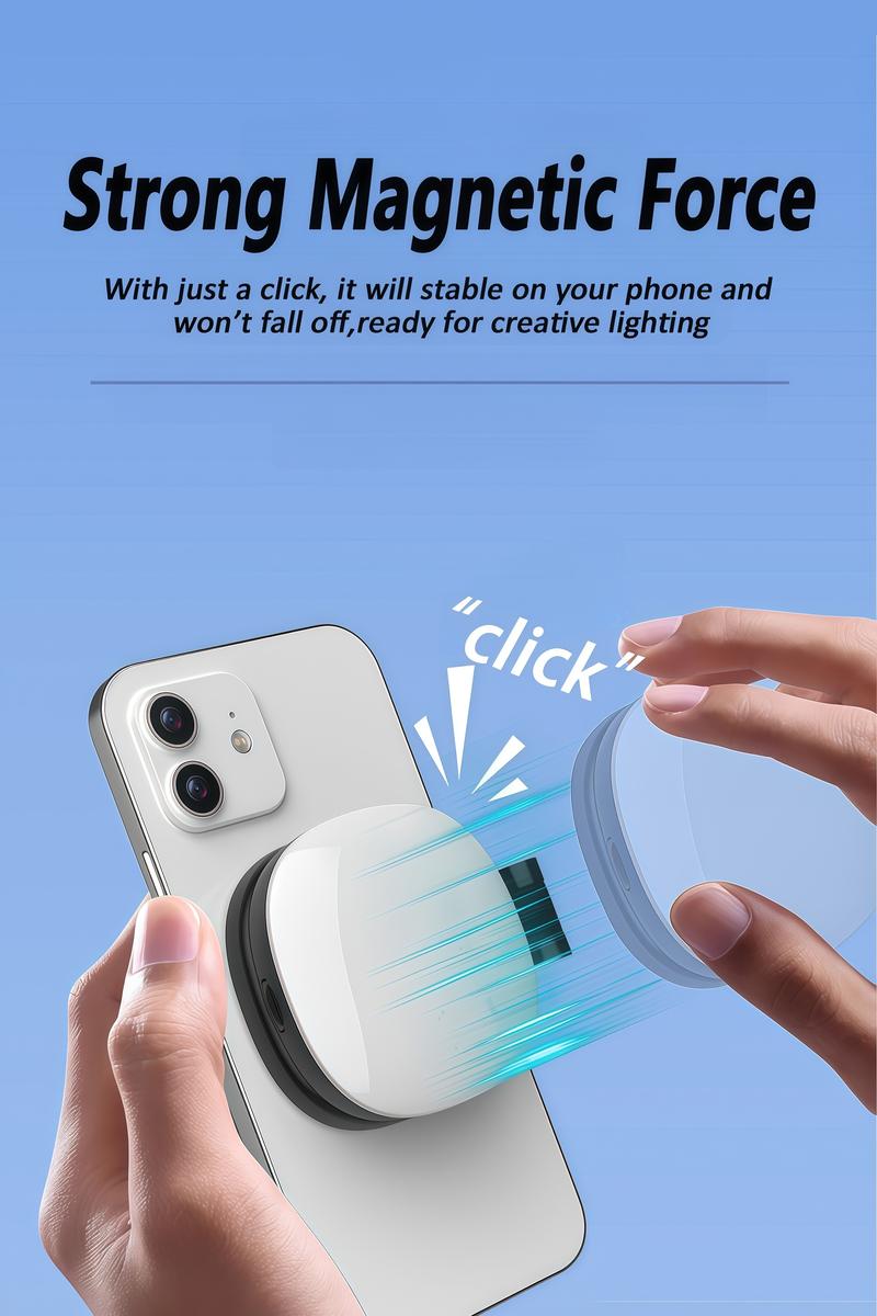 3 in-1 Magnetic Mirror Selfie Light 360° LED Fill Light and Phone Stand ...