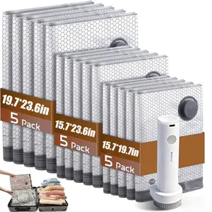 Cordless Travel Vacuum Storage Compression Bag Set 15 Pack -Vacuum Bags ...