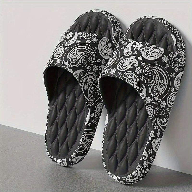 Men'S Plus Size Cashew Flower Cartoon Graffiti Slippers - Super ...