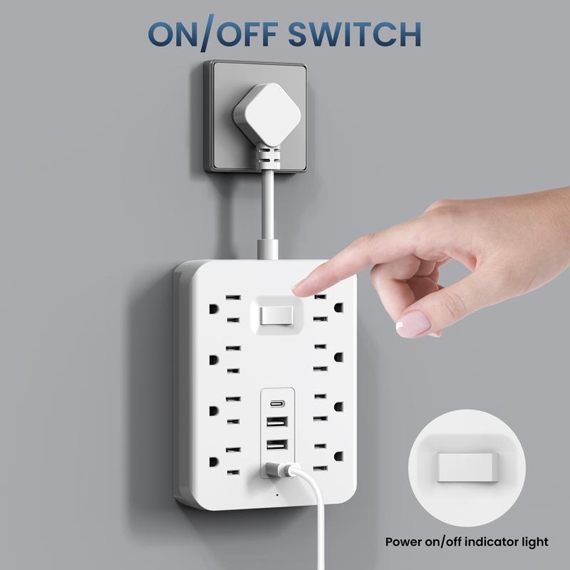 12-in-1 Power Strip with Switch & Surge Protection, Multifunctional ...