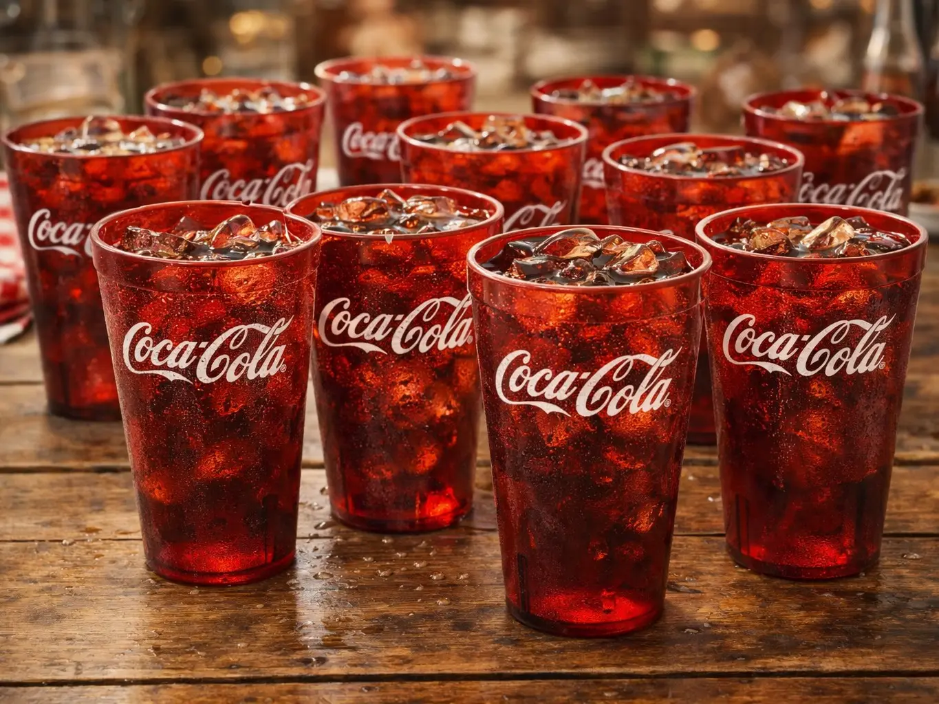 24oz Coca Cola Logo Red Plastic Tumblers Set of Pack of 2,4,6 ...