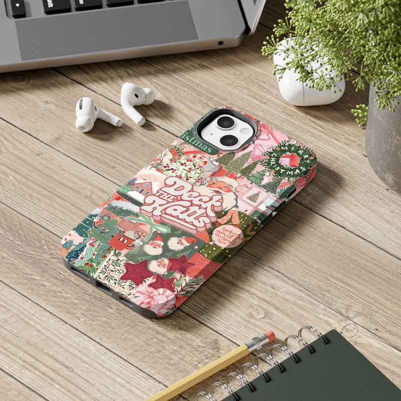 Retro Christmas Collage Phone Case, Vintage Santa & Winter Phone Case ...