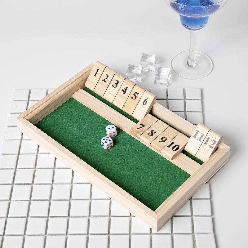 Wooden Number Board Game, 1 Box Double-sided Flipping Card Board Game ...