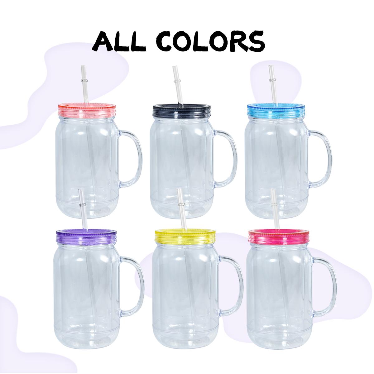 AGH [New Arrived] 12pcs 22oz Plastc Snow Globe Handle Tumbler Double ...