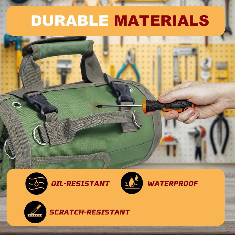 Roll Up Tool Bag, Heavy Duty Tool Roll Bag Tool Organizer Bag Portable ...