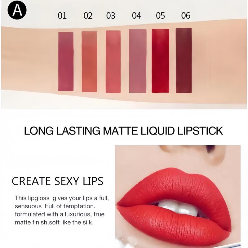 HANDAIYAN Liquid Lipstick Set (6 Pieces): Waterproof, Long-Lasting, Non ...