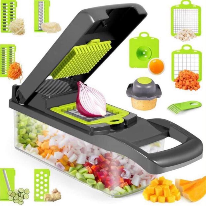 All in 1 Vegetable Chopper AG1180237 - 10-Piece Set for Slicing Dicing ...