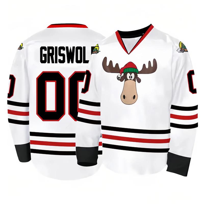 Christmas Vacation Marty Moose Griswold Hockey Jersey # 00 Personalized ...