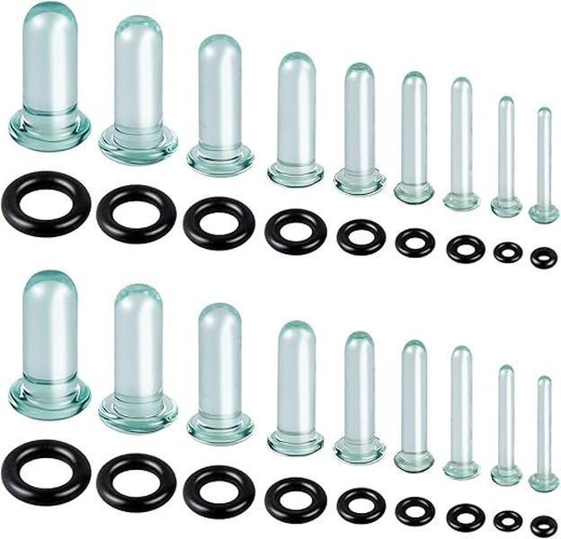14-18Pcs Glass Ear Stretching Kit 1.6-7mm/7.5-12mm Plugs for Ears ...