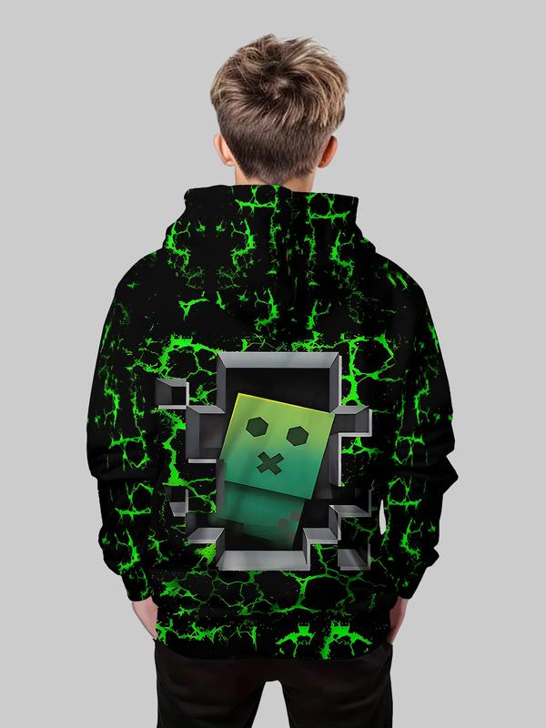Minecraft Enderman Hoodie for Boys, Game Theme Scene Design ...