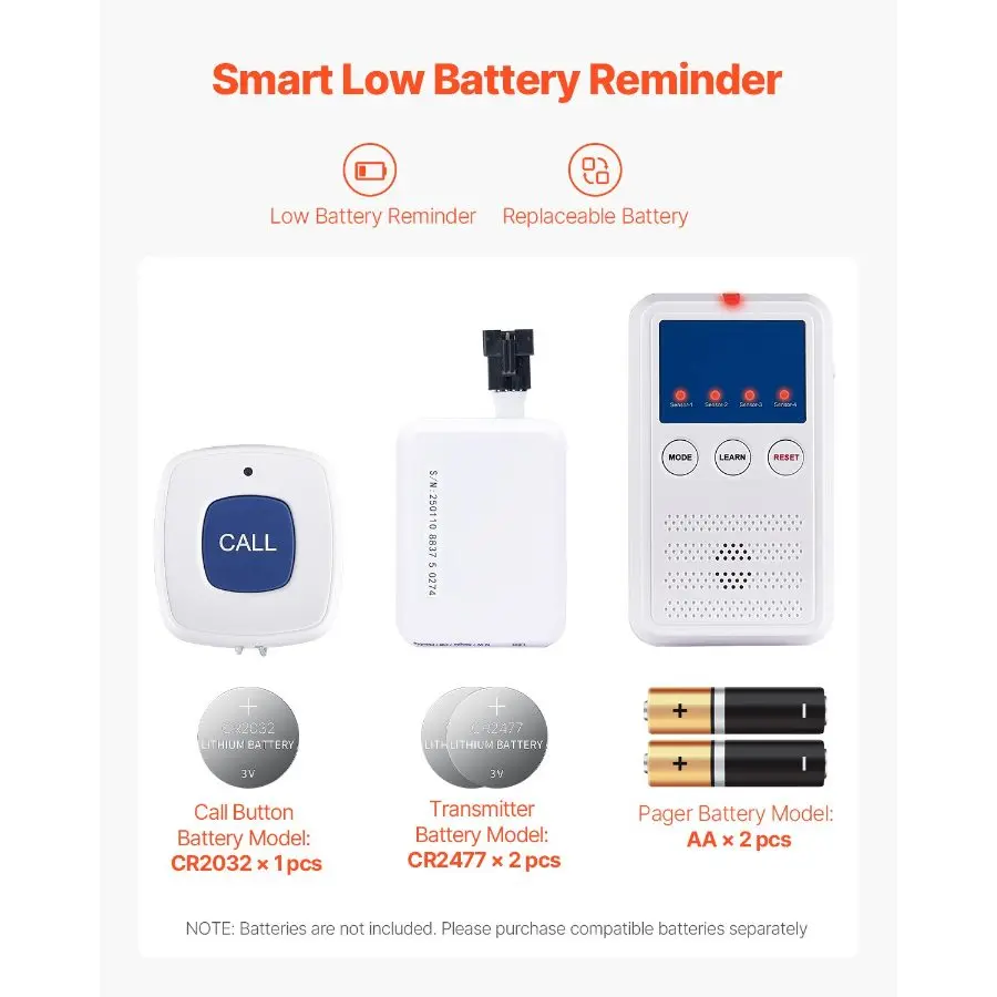 fathersdaygift VEVOR Early Alert Bed Alarm System, Wireless Bed and ...