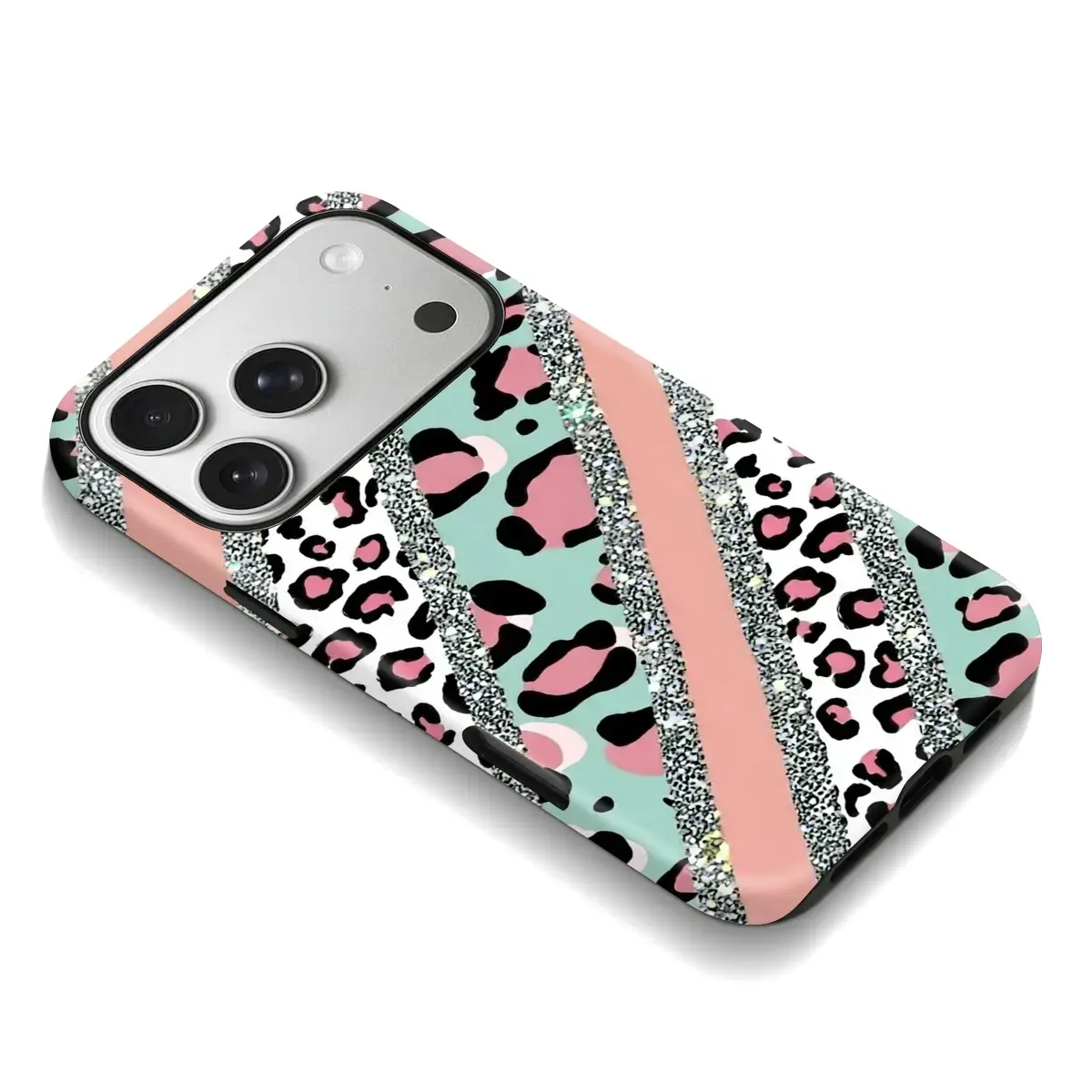 DHNStore Leopard Stripe Dual-Layer Phone Case for iPhone 17 Pro Max 16 ...