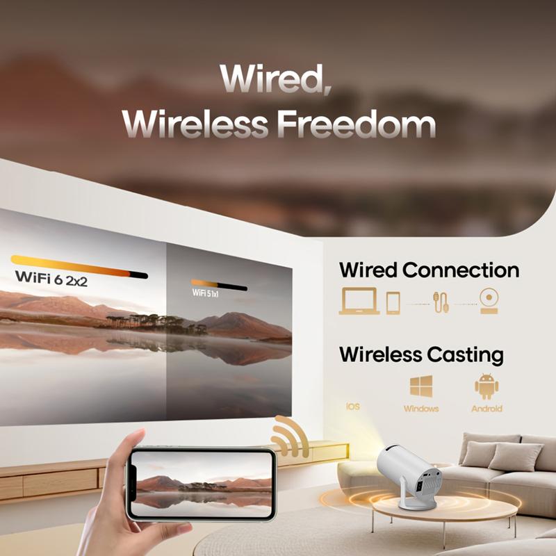 [US Warehouse] HY300Pro Projector, 290-inch ANSI Dual-Band WiFi 6, 4K ...