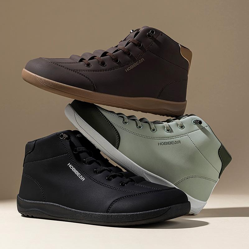 HOBIBEAR Winter High-Top Genuine Leather Barefoot Shoes for Men and ...