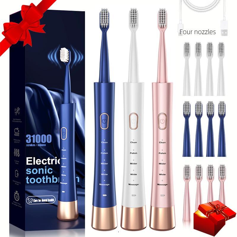 Electric USB Charging Toothbrush, 1 Count Soft Bristles Toothbrushes ...