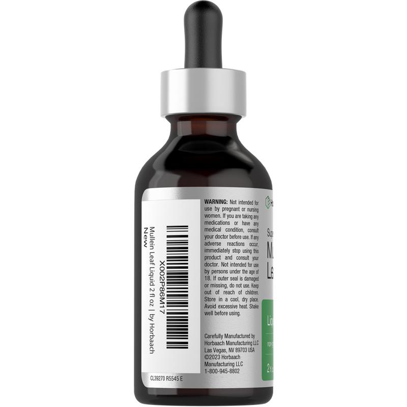 Horbäach Mullein Leaf Extract Drops | 2 fl oz | Alcohol Free Liquid ...