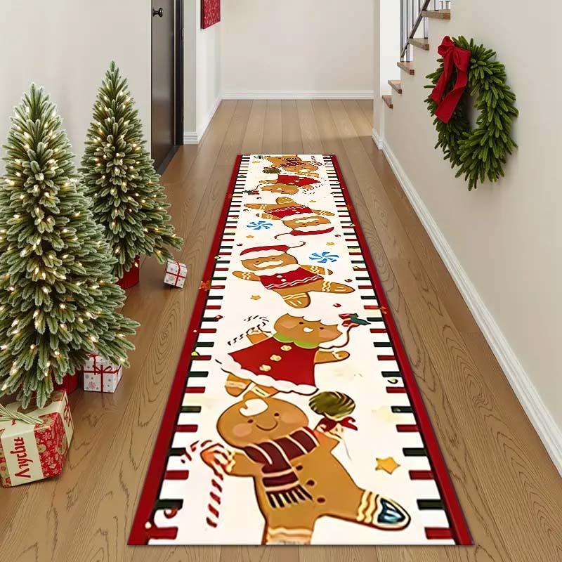 Christmas Gingerbread Man Rug, 1 piece, long runner hallway rug, soft ...