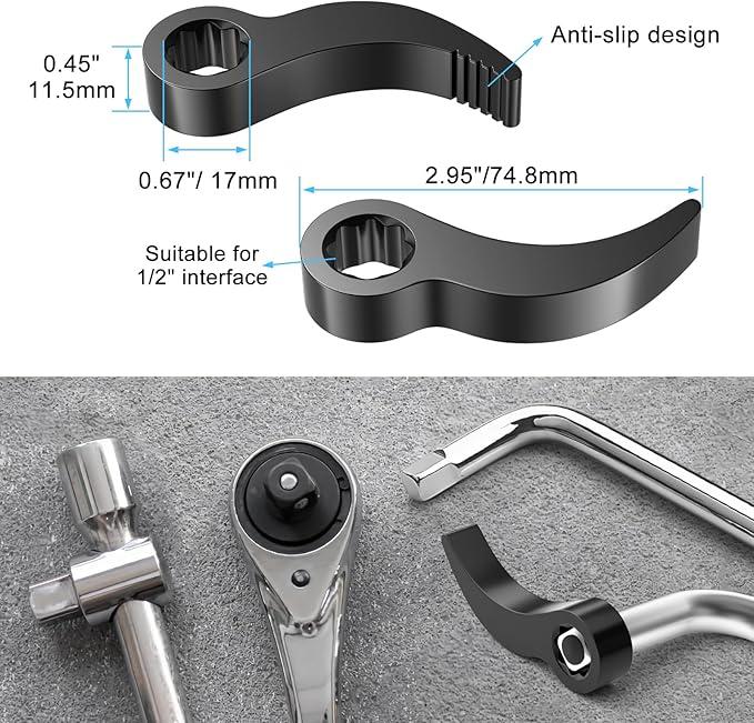 Torque Wrench Adaptor Head, 2pcs Pry Bar Wrench Adaptor Head Tools ...