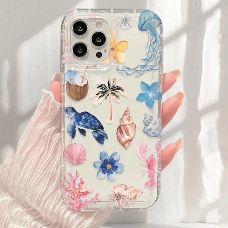 1 Piece Colorful Sea Turtle, Conch, Coconut, and Jellyfish Pattern ...