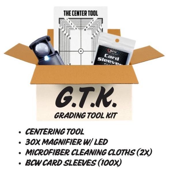 Trading Card Grading Kit – Centering Tool, LED Magnifier, Soft Sleeves ...