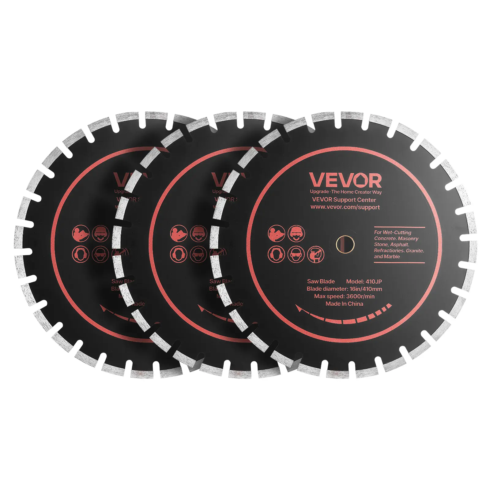 【fathersdaygift】VEVOR Diamond Blades 16 inch, 3-Pack Concrete Saw Blade ...