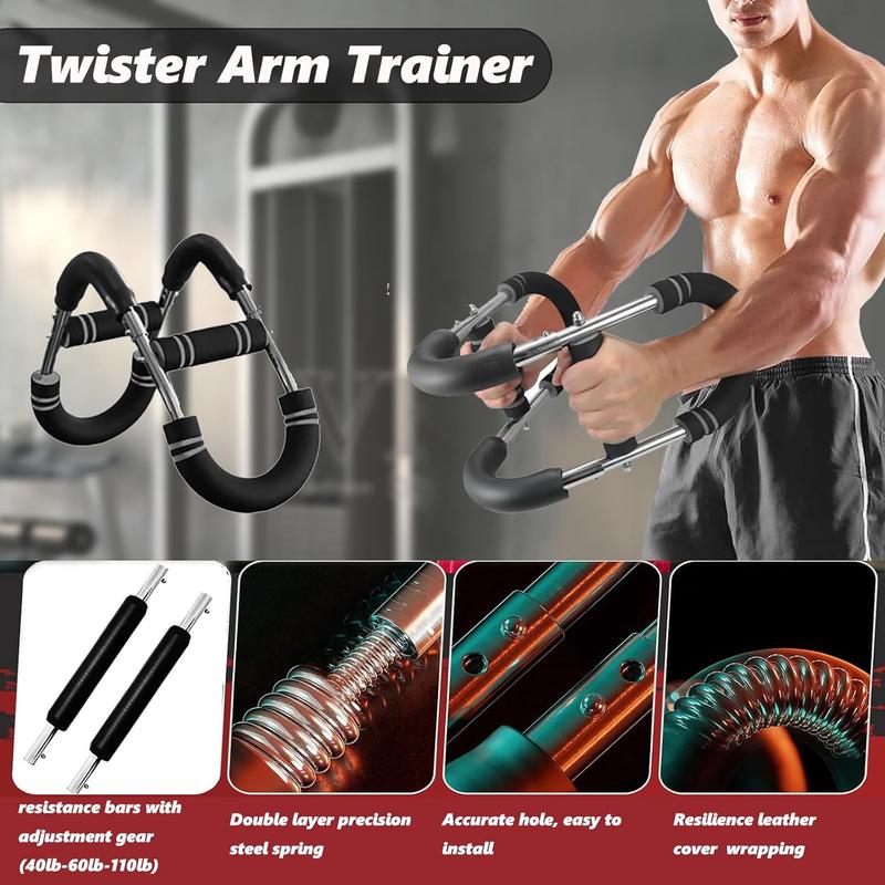 Twister Arm Trainer - Adjustable Resistance Bar (40-110 lbs) - Portable ...