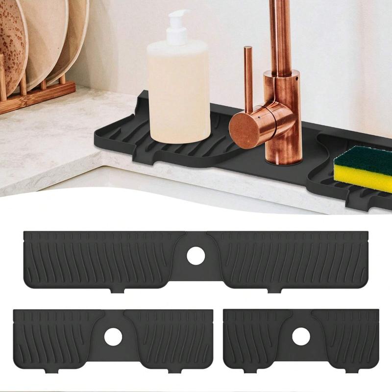 Kitchen Sink Faucet Mat, Silicone Foldable Splash Guard, Button Lock ...