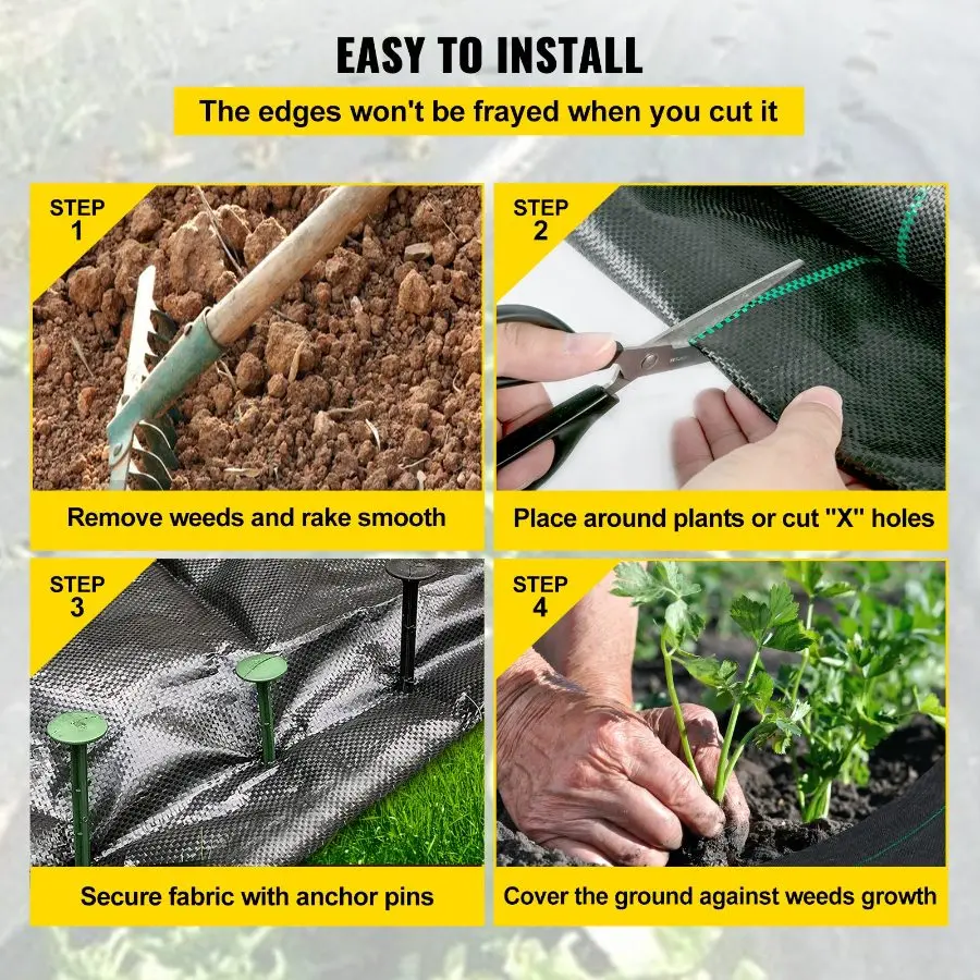 fathersdaygift VEVOR Weed Control Fabric 6ftx 300ft - Geo Textile ...