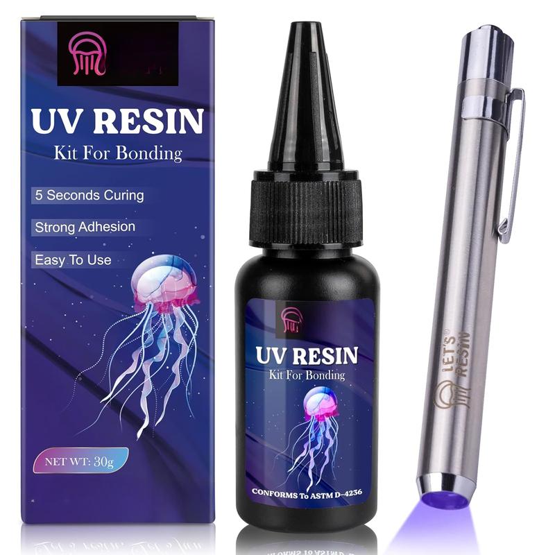 UV Kit with Light, Bonding&Curing in Seconds, 30g UV with Flashlight ...