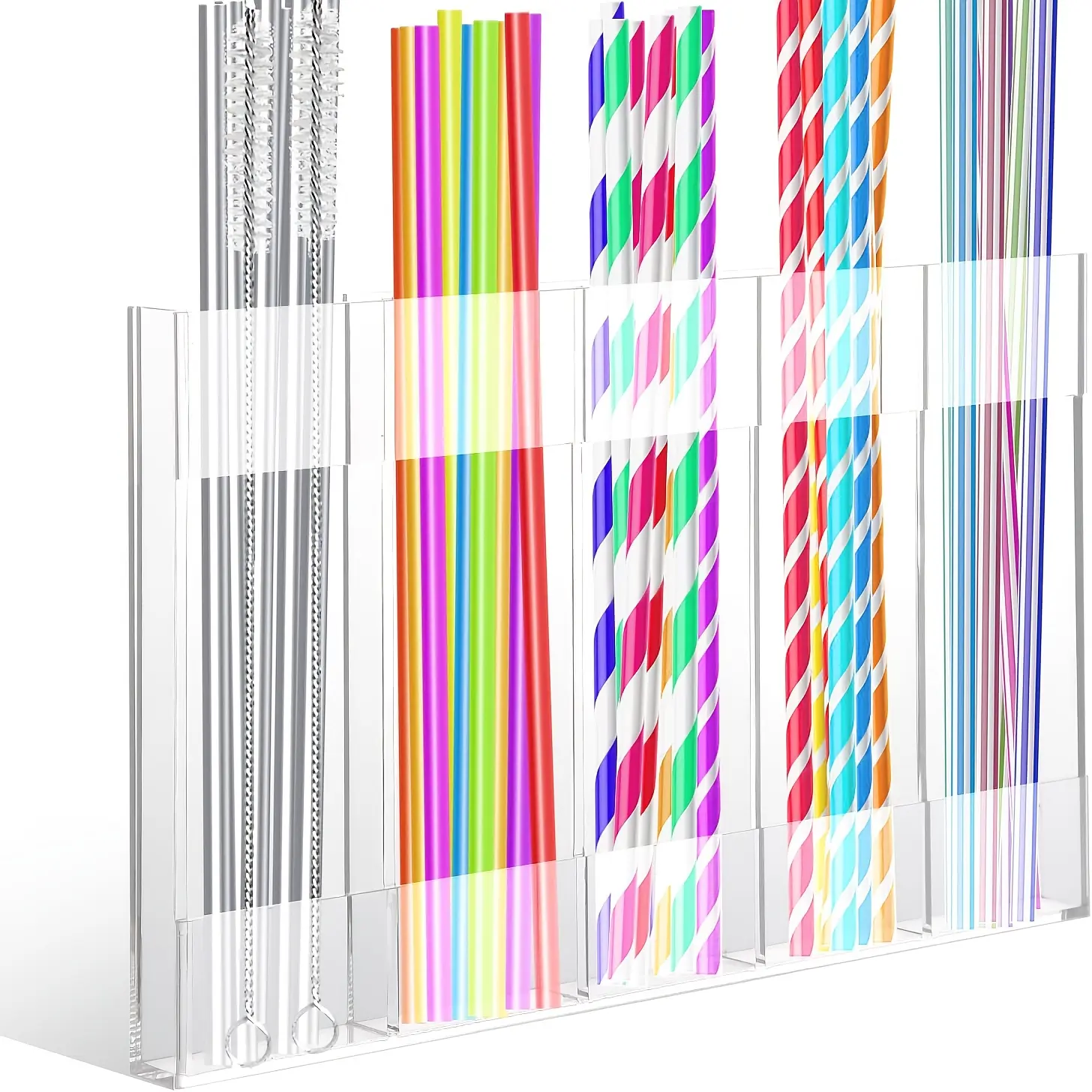 Straw Holder, Cabinet Straw Organizer With Double Sided Adhesive Tape ...