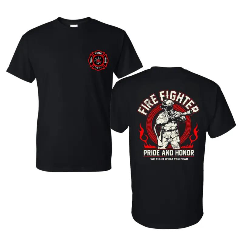 Firefighter “Pride and Honor” Graphic Tee – Premium Black T-Shirt ...