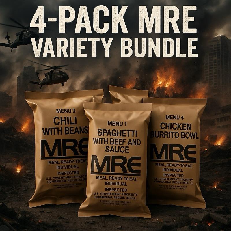 Military MRE random flavor family 4 Bundle survival food instant meal ...