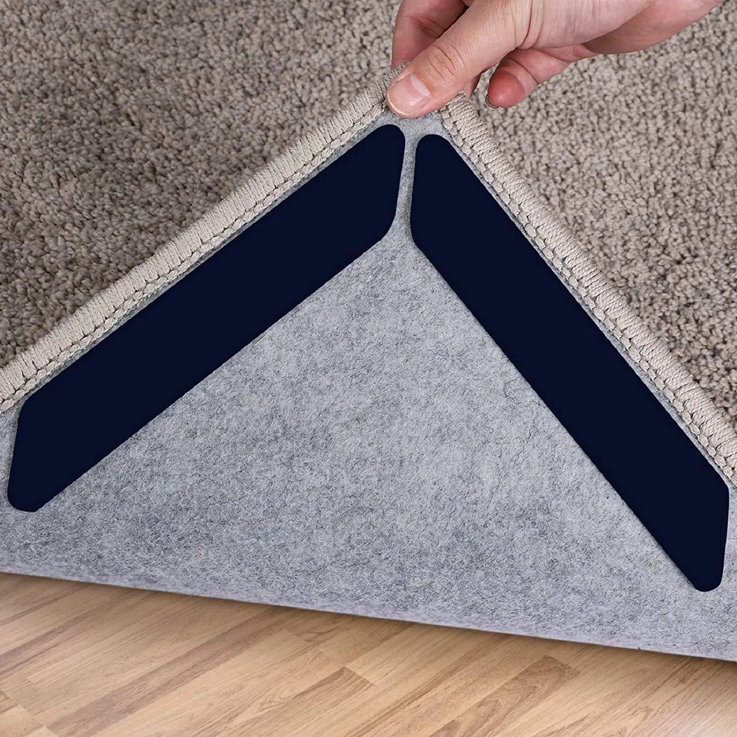 16 count Rug Tape, Dual Sided Washable Removable Curling Rug Corner ...