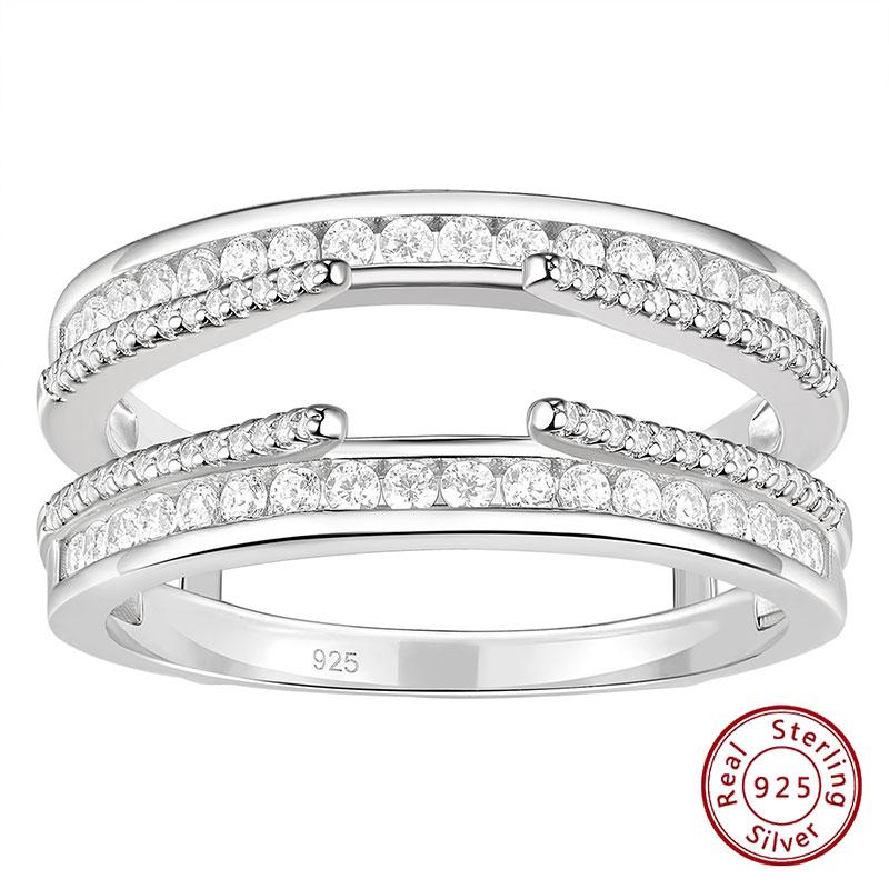925 Sterling Silver Enhancer Rings for Women Luxury Wedding Band ...