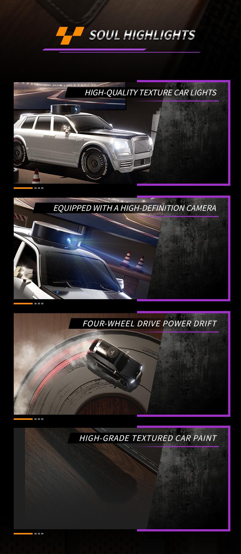 Hotfree 1/24 RC Drift Car with HD Camera, 4WD High Speed FPV Remote ...