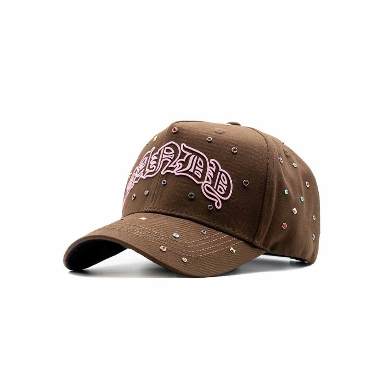 Dandy Hats Ten 10th Year Anniversary Brown Hat with Pink Embroidery and ...