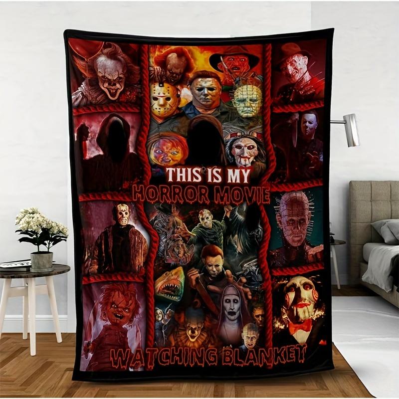 Horror Movie Themed Flannel Blanket, Soft Warm Lightweight, Stain ...