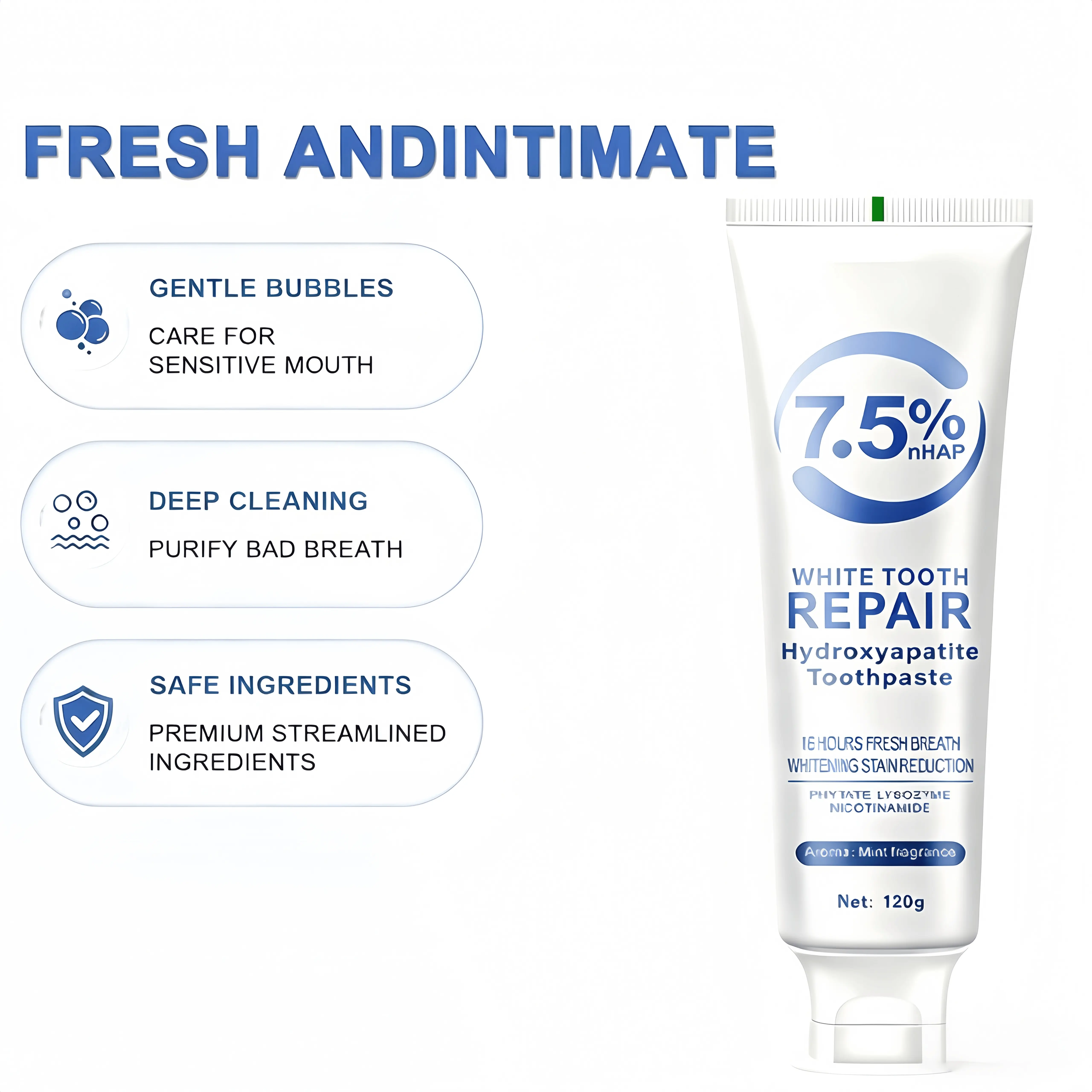 7.5% Nano Hydroxyapatite Toothpaste | Enamel Repair, Sensitivity Relief ...