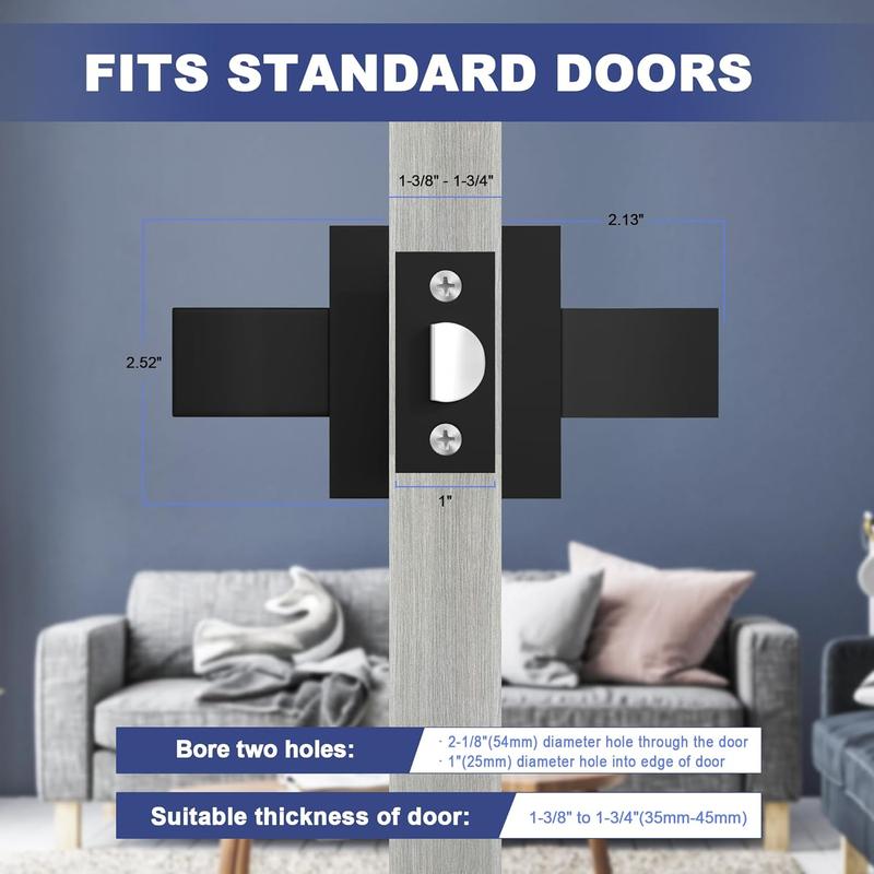 Passage Door Lever, 10 Pack Matte Black Interior Door Handles for ...