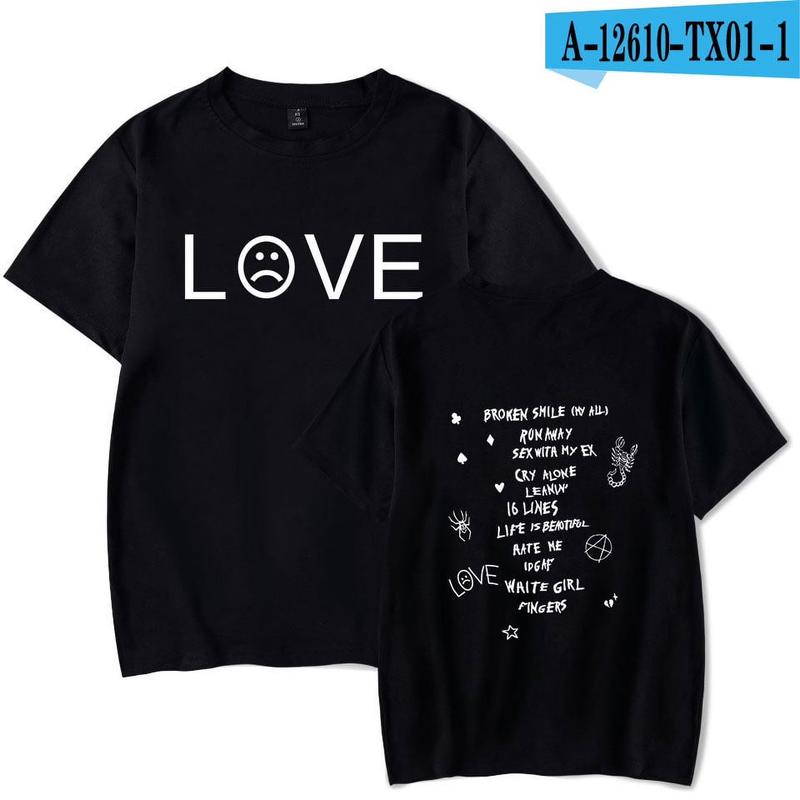 lil Love peep Printed Shirt Portrait Printed T-Shirt Fashion Hip Hop ...
