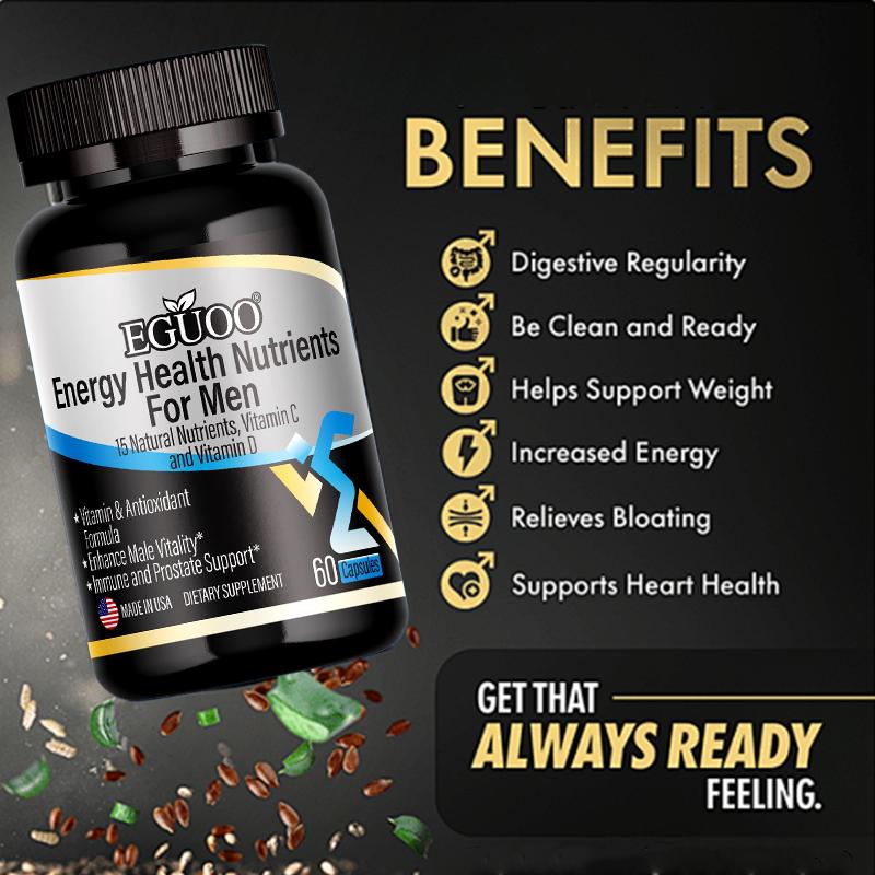 EGUOO Men's Dietary Energy wellness supplements - 60 capsules (1 Bottle ...