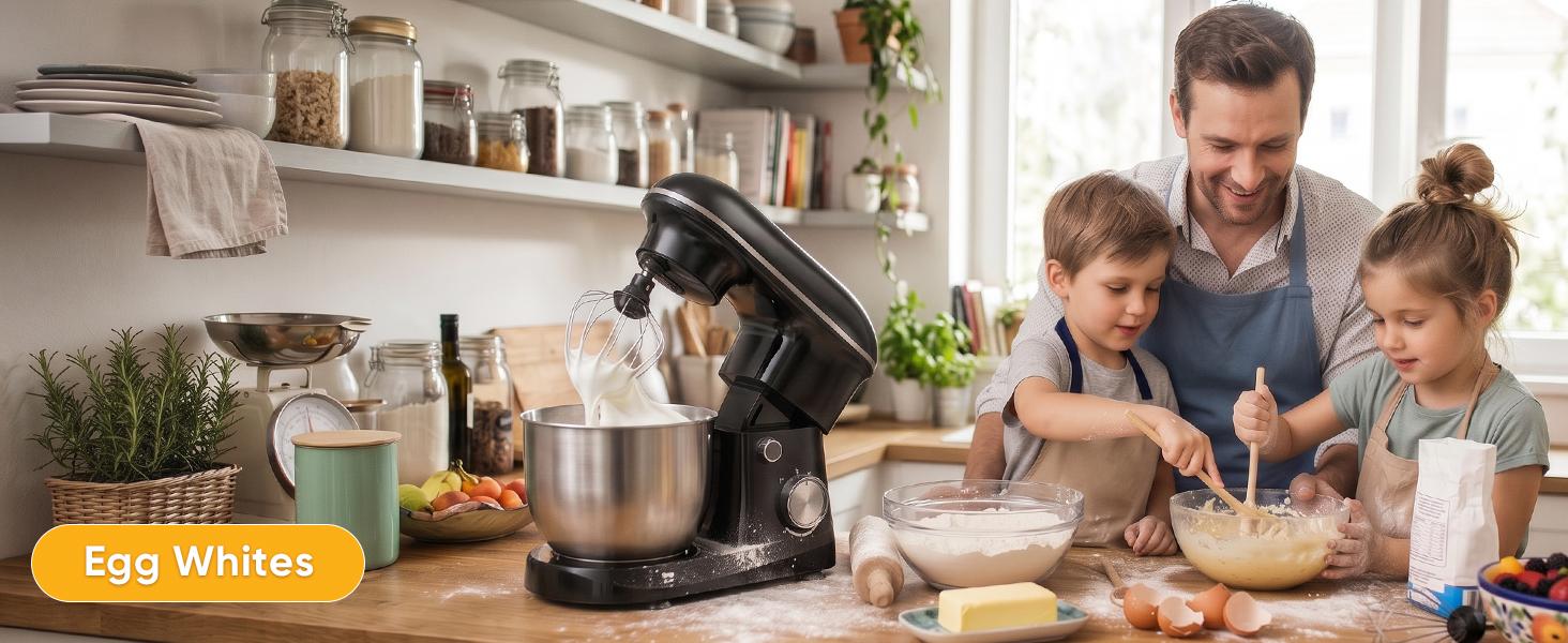 10-Speed Tilt-Head Stand Mixer with Stainless Steel Bowl, Anti-Slip ...