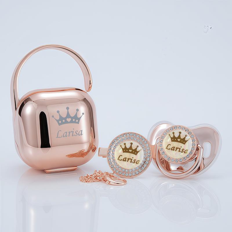 Custom Baby Name Pacifier Set – Personalized Bling Pacifier + Clip ...