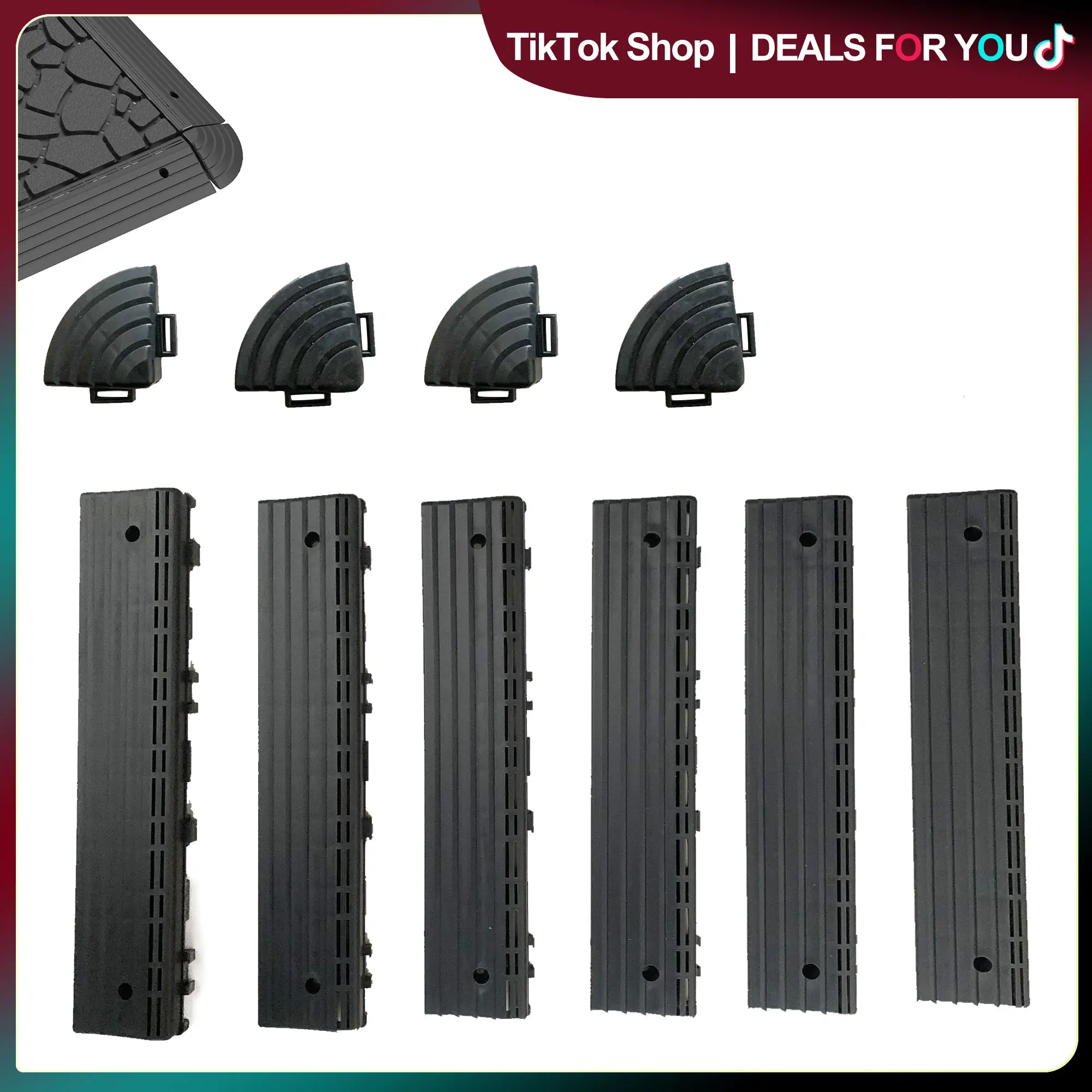 60 Pieces Straight Edge Trim And 4 Corners For Interlocking Deck Tiles ...