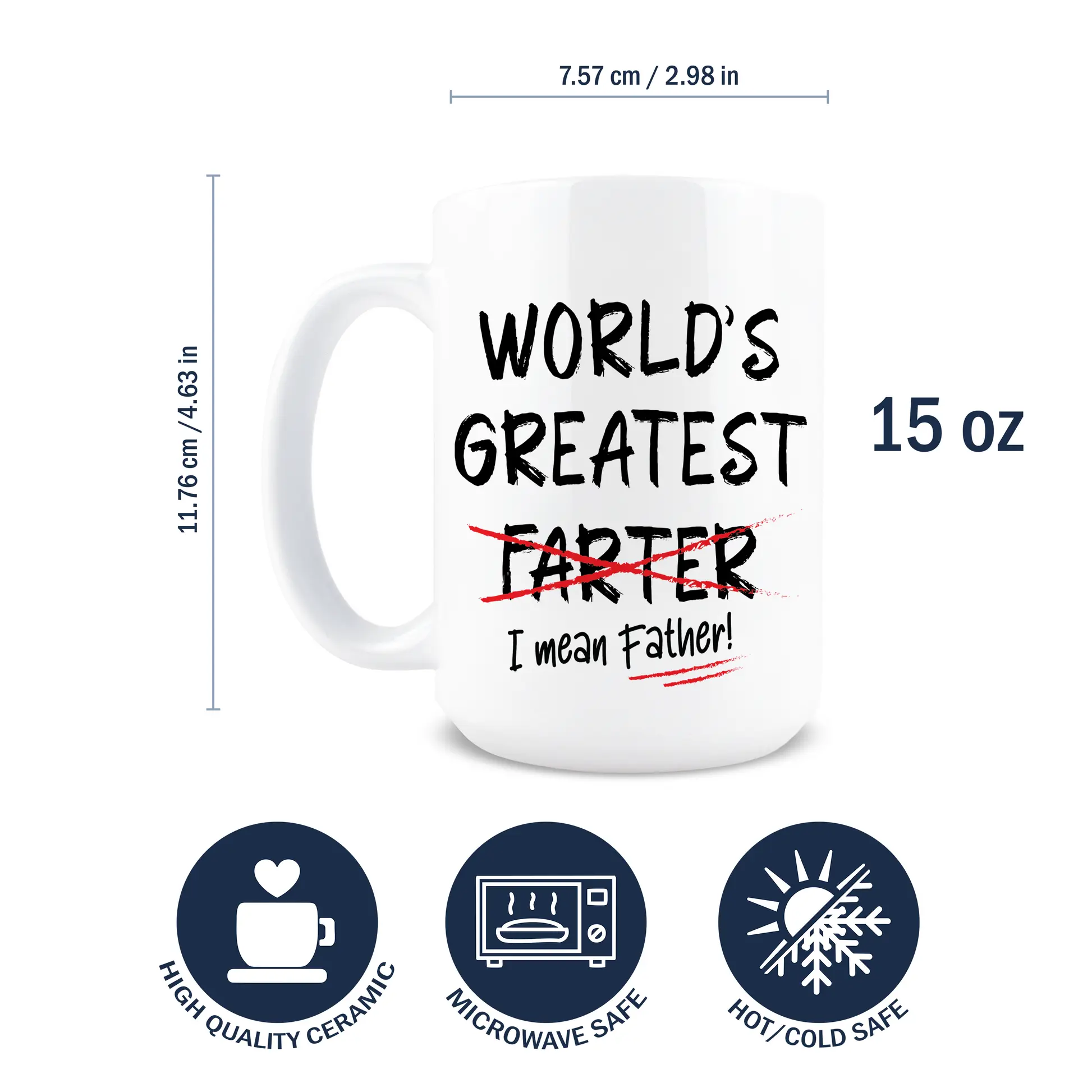 Father's Day Gift, World's Greatest Farter Mug, 11o 15oz Coffee Mug for ...