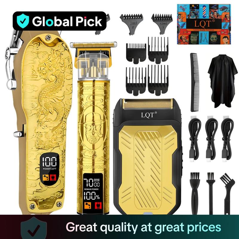 Professional Hair Clipper & Trimmer Set, 1 Box USB Rechargeable Haircut ...