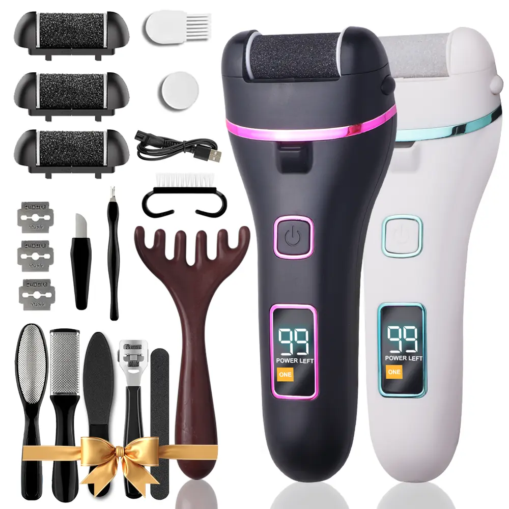 FACEPOS Electric Feet Callus Remover with LED Light, Waterproof ...
