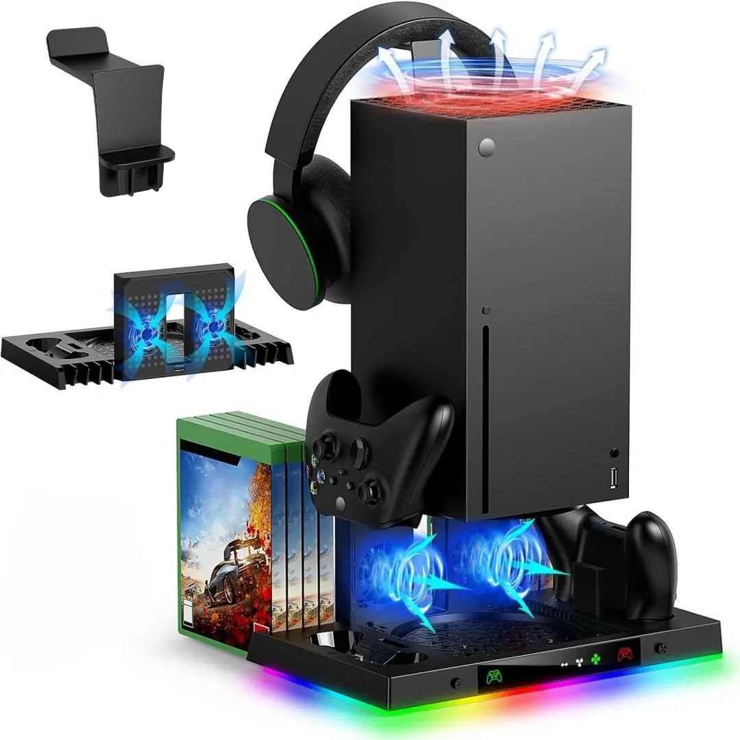 Cooling Stand for Xbox Series X with RGB Light & Headphone Hook ...