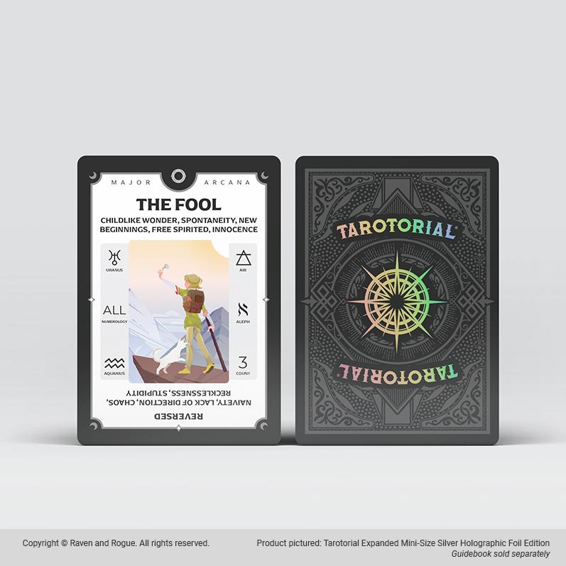 Tarotorial Expanded SILVER HOLO MINI Tarot Training Deck - Expanded ...